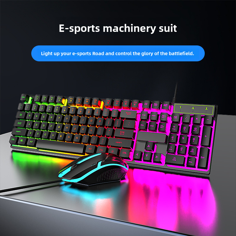 K K323 Wired Gaming Keyboard Mouse Combination Cool Backlight ...