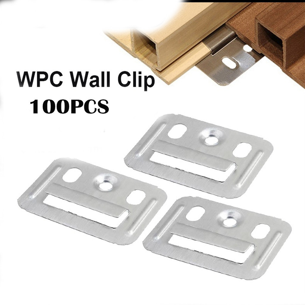 100PCS Stainless Steel WPC Wall Board Clip Ceiling Fluted Cladding Clip ...