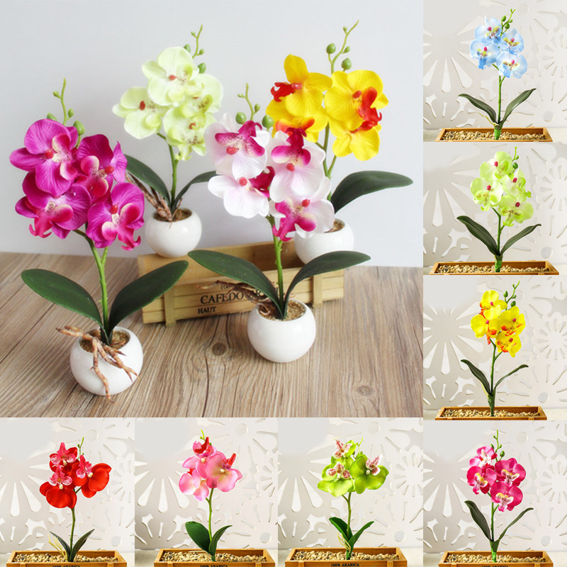 Real Touch Mini Small Butterfly Orchid Artificial Flower Branch Fake ...
