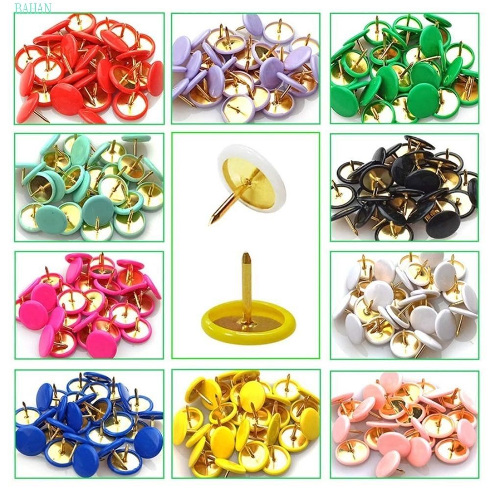 BAHAN 100Pcs Round Push Pins, Thumb Bulletin Drawing Tacks, Tacks Point ...