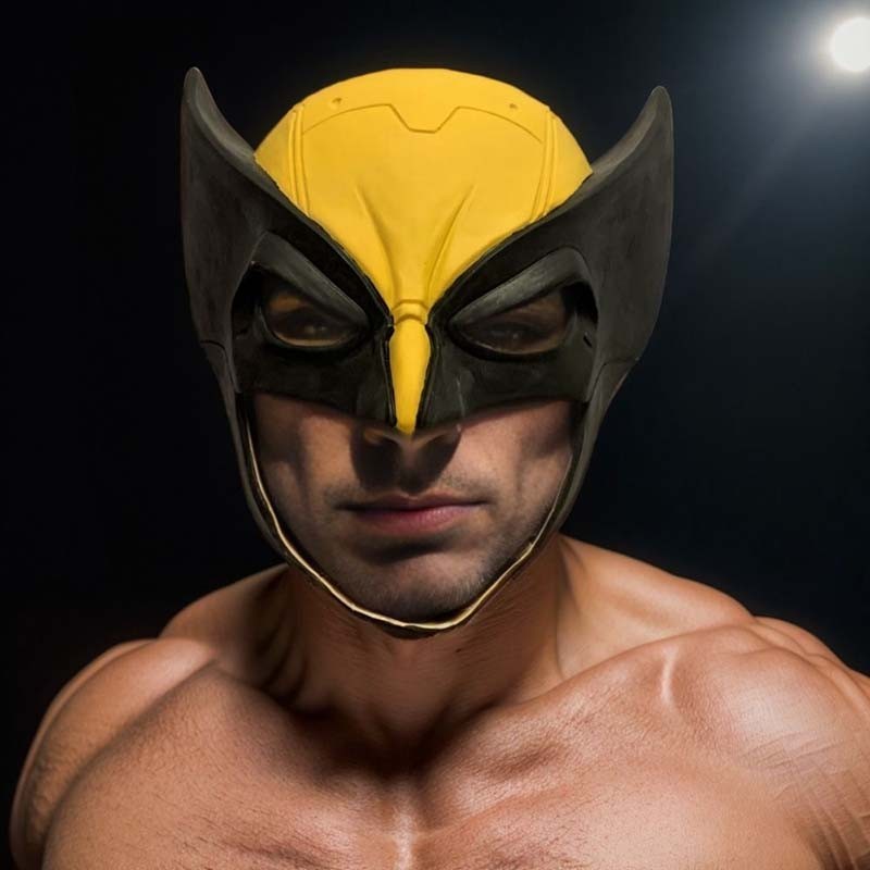 Wolverine Half Face Mask Latex Helmet James Howlett Face Mask Movie ...