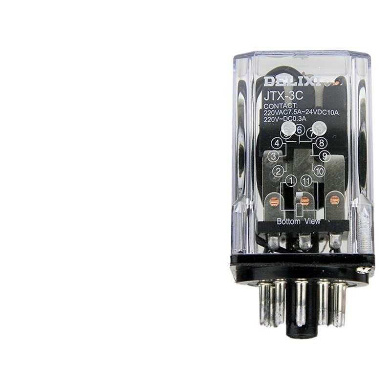 Delixi small intermediate electromagnetic relay JTX-3C high power JQF-10-3Z round 11 feet ...
