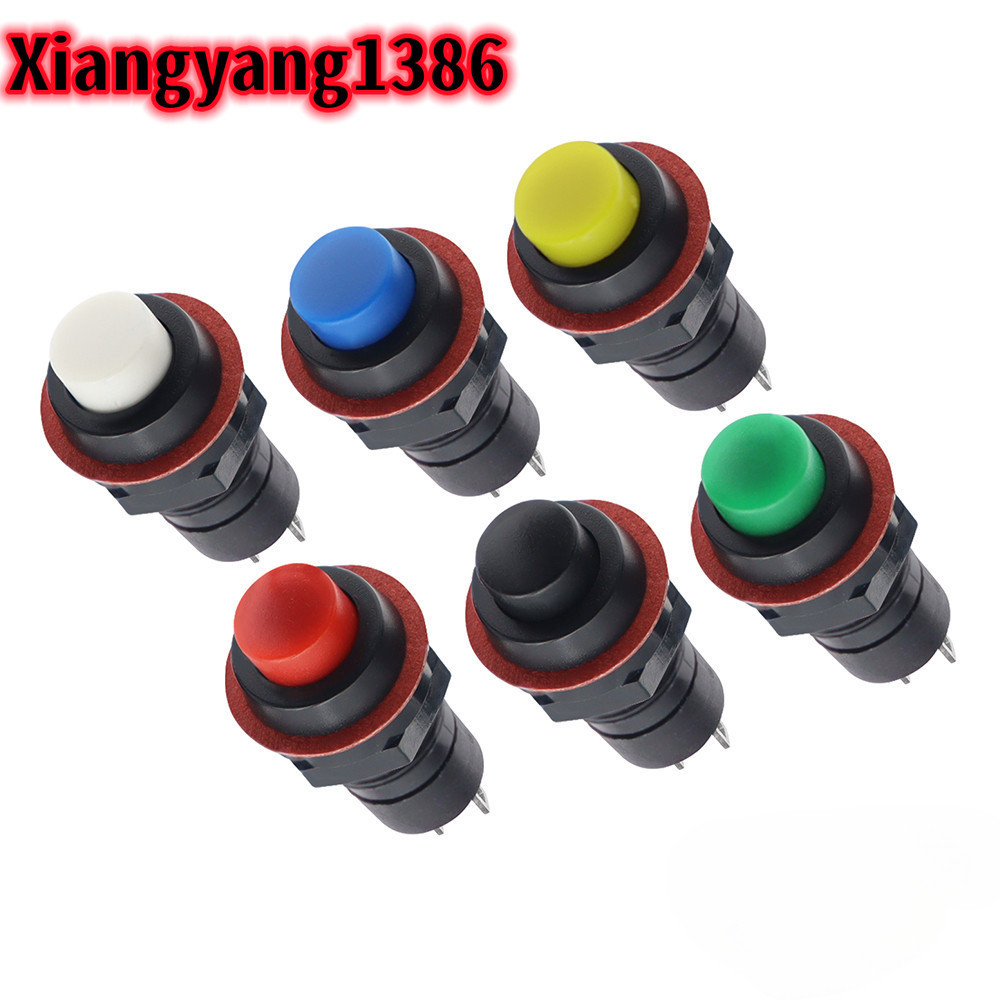 6PCS DS-213 10mm Round Miniature Push Button Switch DS-211 Momentary / Self Locking Round Button ...