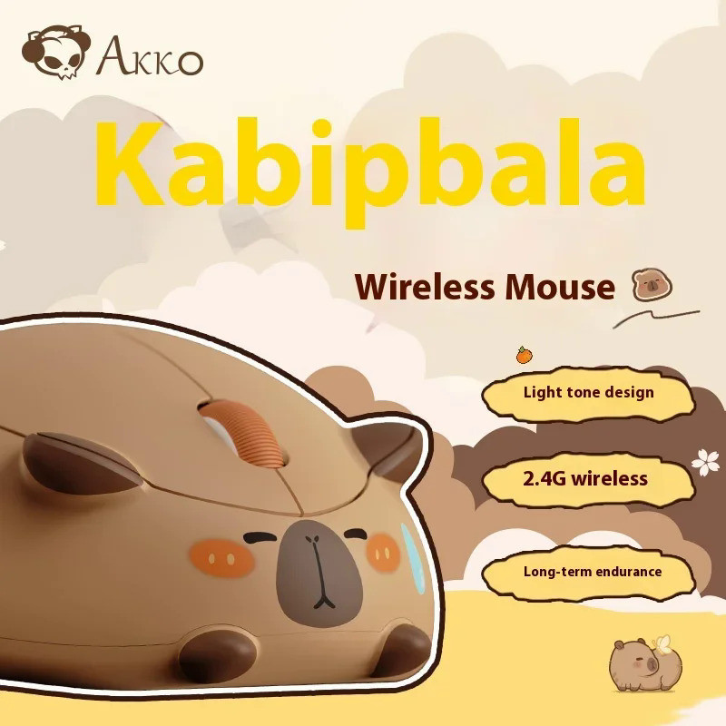 Capybara Wireless Cute Mouse Portable ABS Silent Mouse 2.4G Computer ...