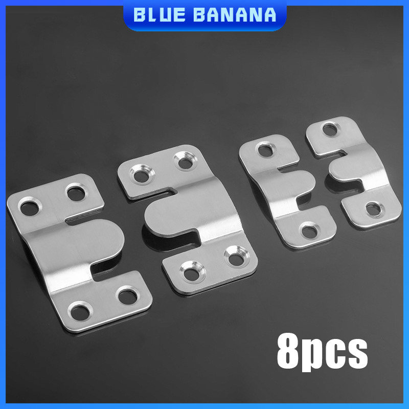 8PCS Flush Mount Bracket Stainless Steel Interlocking Photo Frame Hook ...