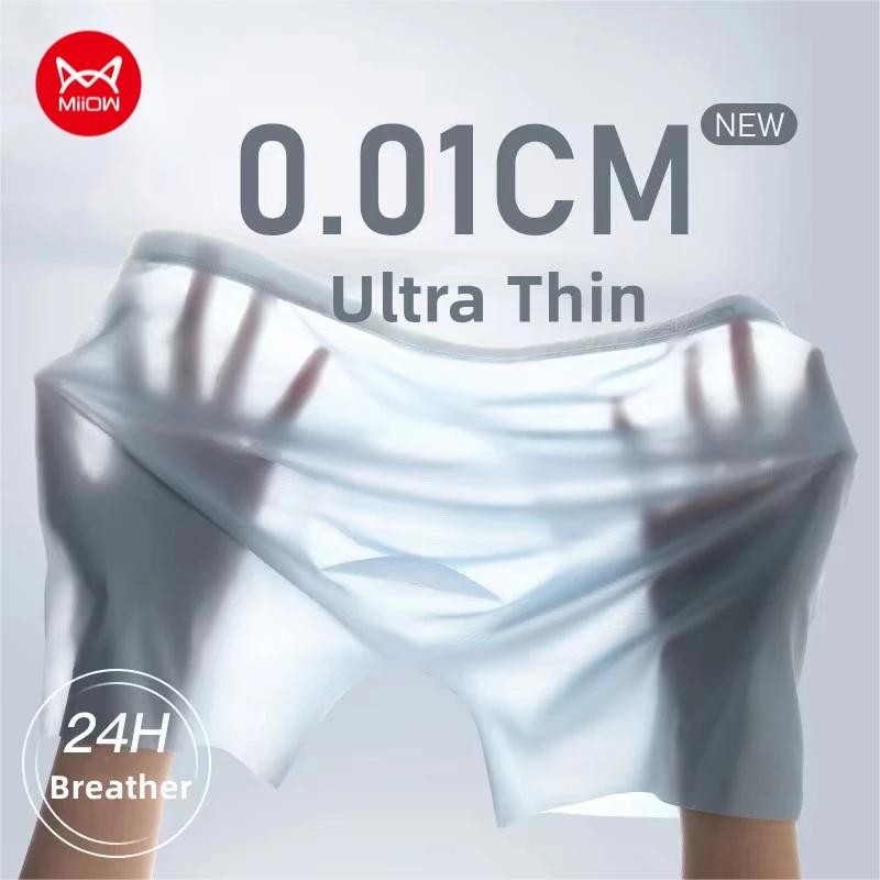 MiiOW 3Pcs Ultra-thin Breather Men Underwear 120S Ice Silk Male ...