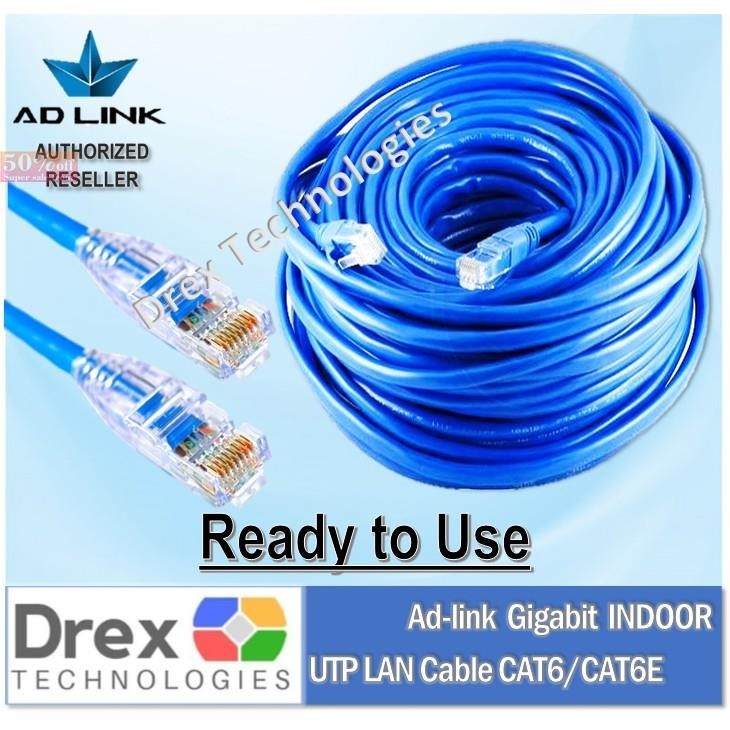 COD/☫ Ad-Link Gigabit UTP Lan Cable Cat6 Cat6E Sold Per Meter Blue ...