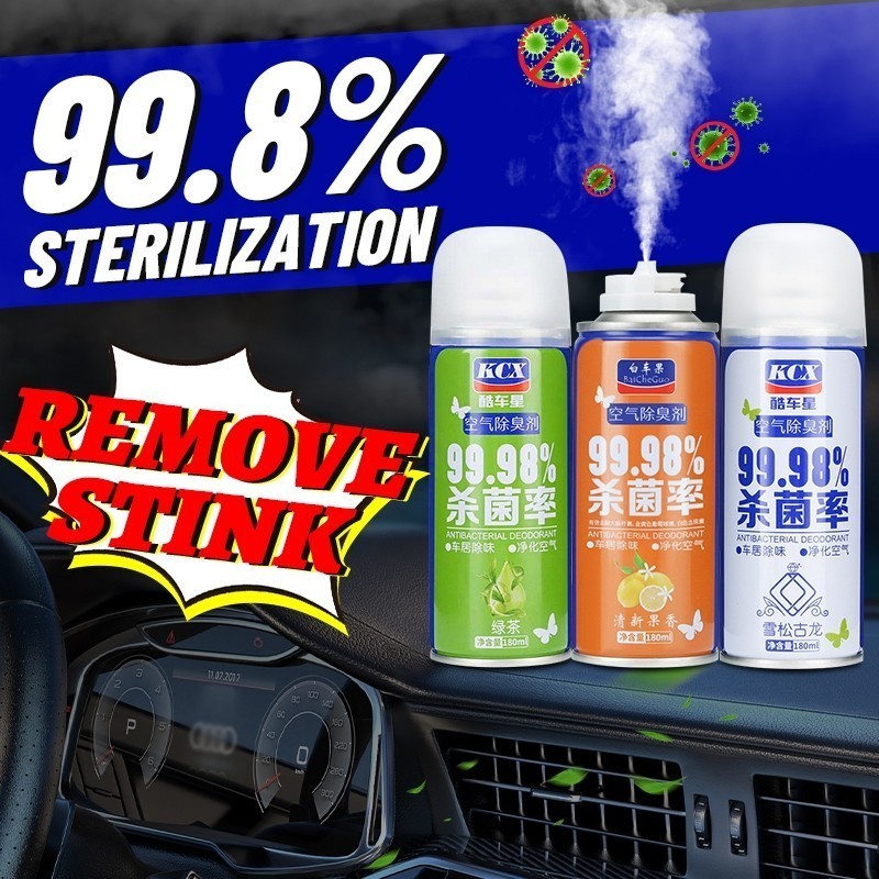 Car One-button Air Deodorant Spray For New Car Scent Anti Bacterial ...