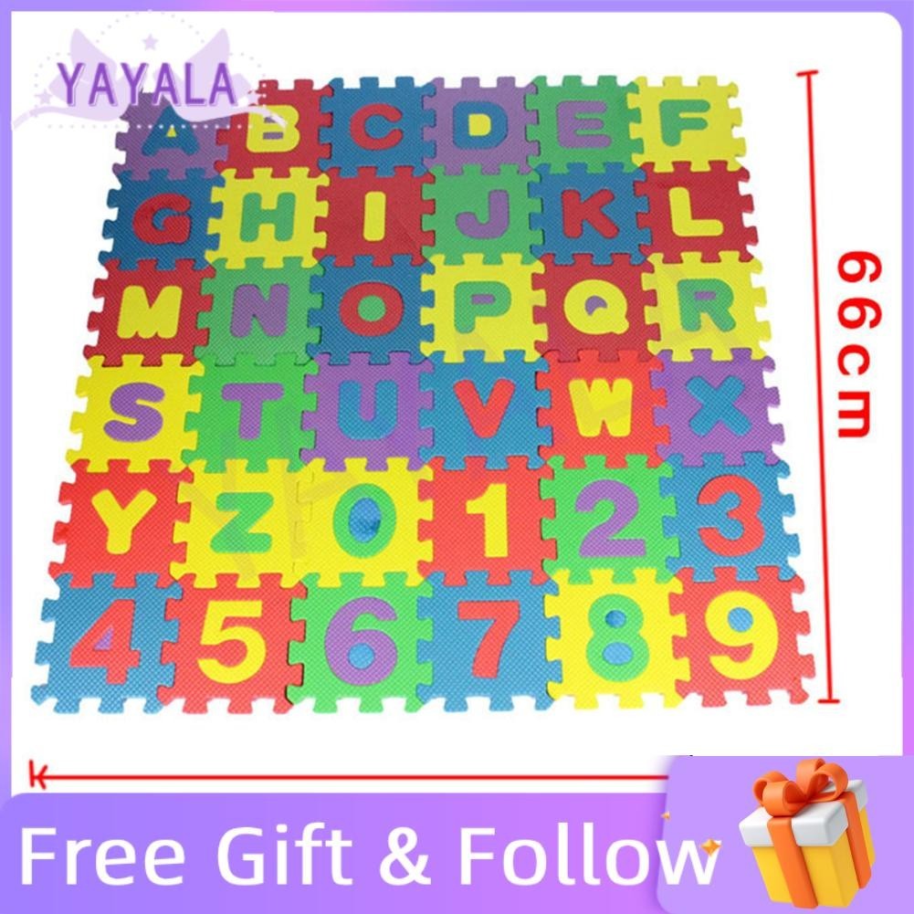 Yayala Alphabet Foam Puzzle Play Mat EVA Educational Number ABC for ...