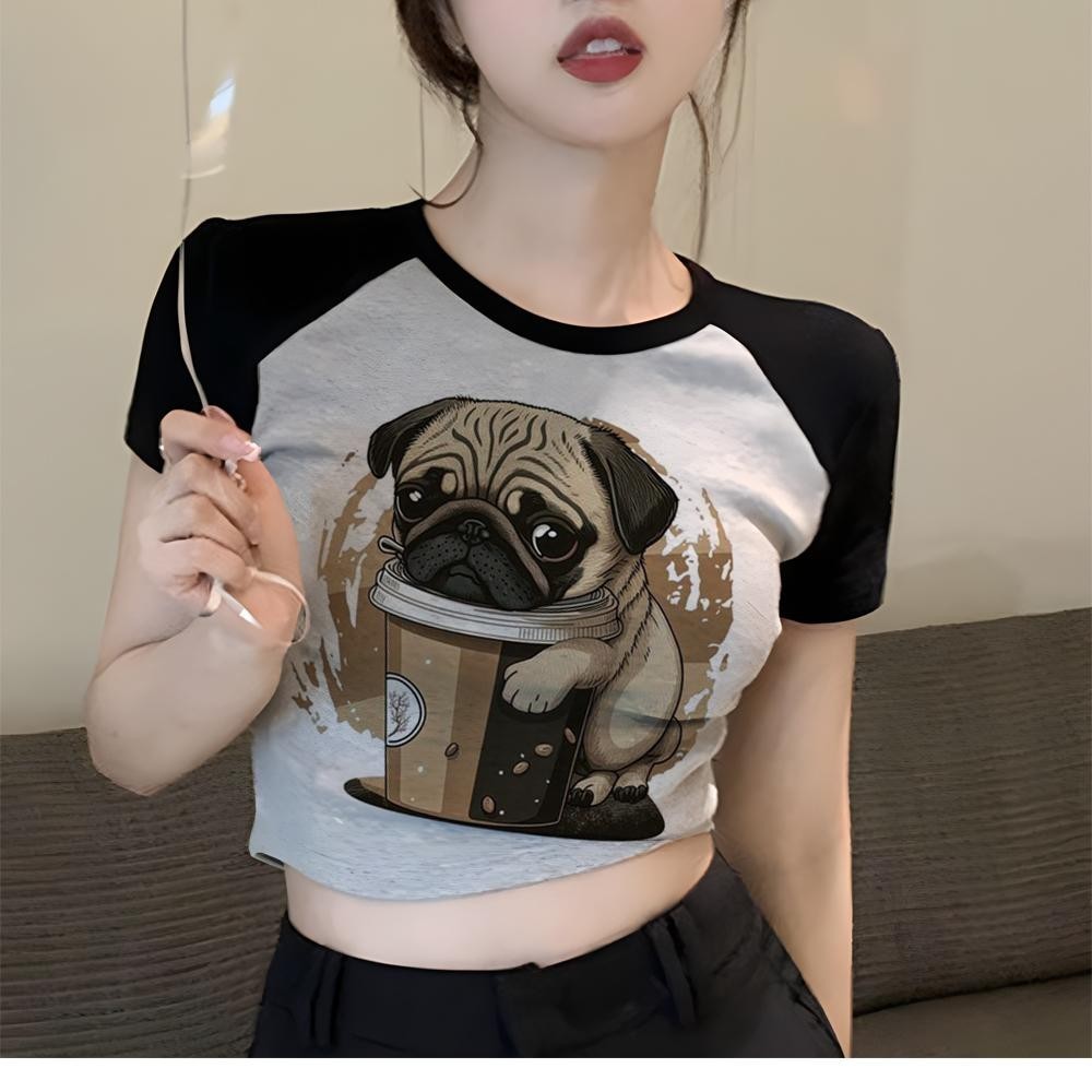 Pug Dog trashy 2000s hippie crop top Woman kawai fairy grunge graphic ...