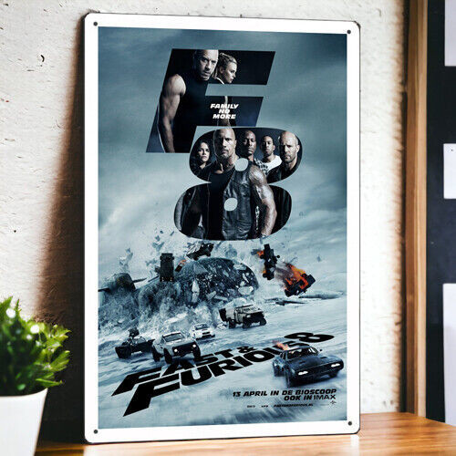 The Fate of the Furious (2017) Metal Movie Poster Tin Sign Plaque Film ...