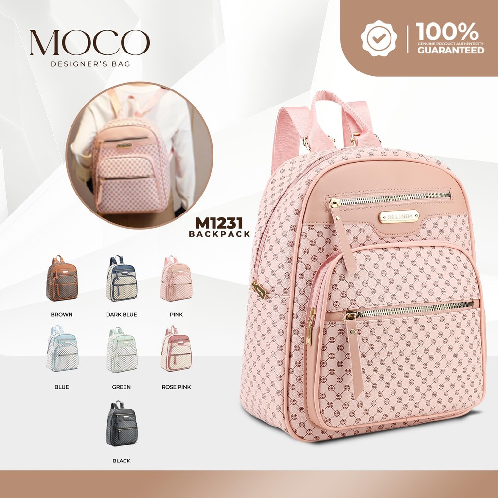 Moco Bags Korean Fashion Original Backpack PU Leather Bags For Large Storage Capacity M1231 ...