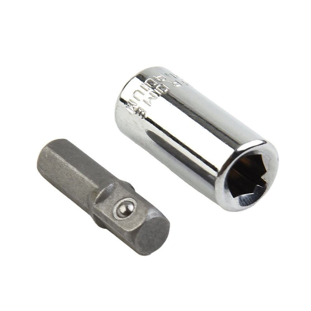 1/4 Square Drive to 1/4 Hex Shank Socket+1/4 Drill Socket Adapter ...