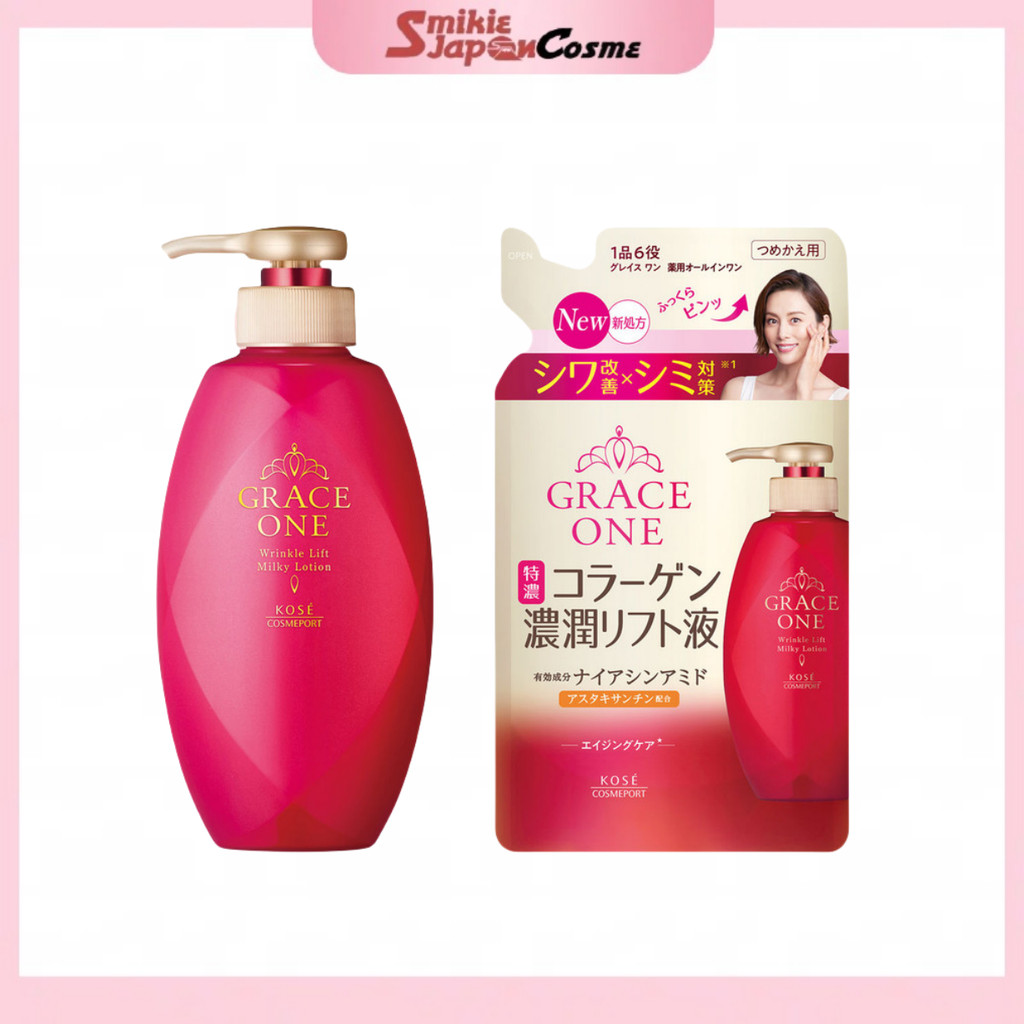 KOSE GRACE ONE Medicated Wrinkle Lift Liquid 230ml / Refill 200ml ...