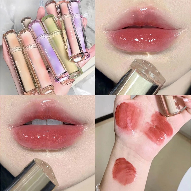 Iced Tea Mirror Lip Glaze Hydrating Lip Gloss Waterproof Long-lasting ...