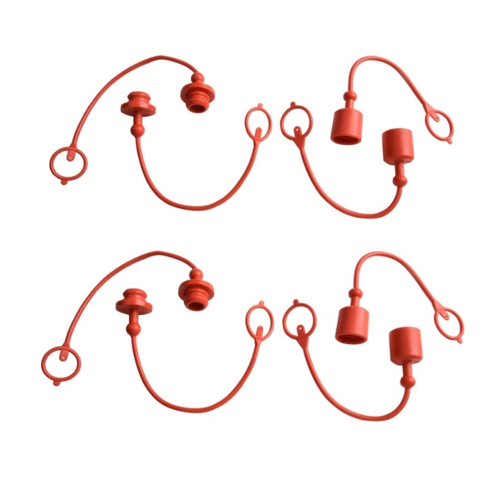 【SIPSUNAGE】4 Sets of Red Rubber Hydraulic Coupling Dust Caps for ...