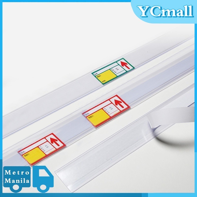 PVC Shelf Label Holder Price Label Holder Clear Self-adhesive Data Strip Price Bar Card | Shopee ...
