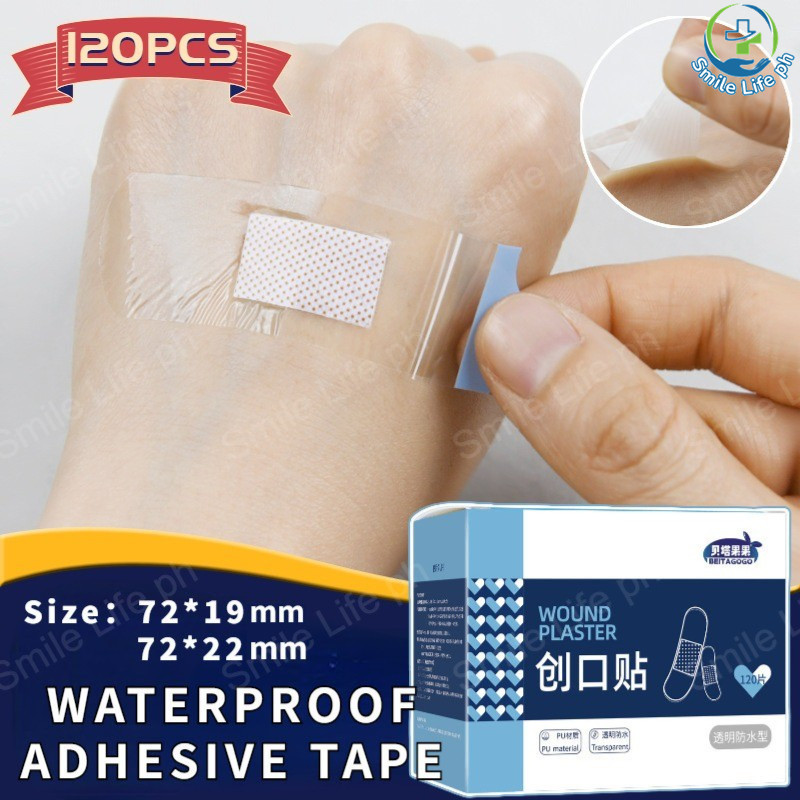 120PCS/BOX Band Aid Water Proof Transparent Invisible Hemostatic Patch ...