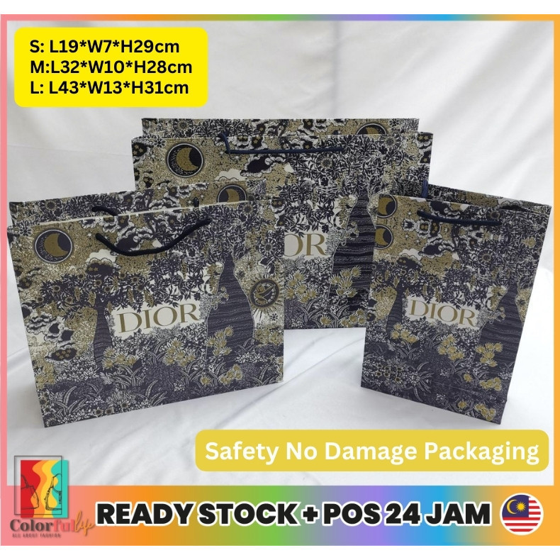 CD Floral Paper Bag Bag Paperbag All Size((WRAP WITH CARE & Cardbox ...