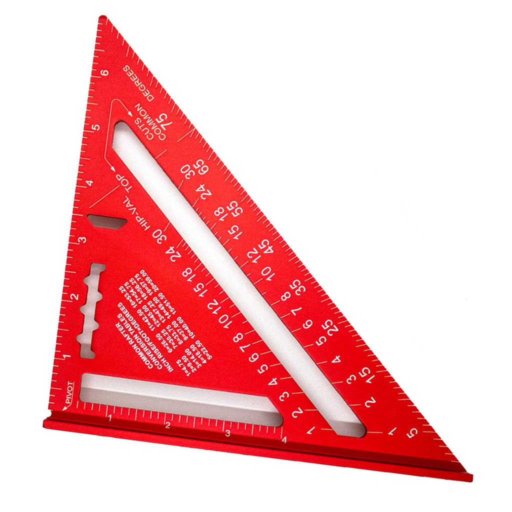Aluminum Alloy Rafter Carpenter Square Red, Woodworking Triangle Ruler ...