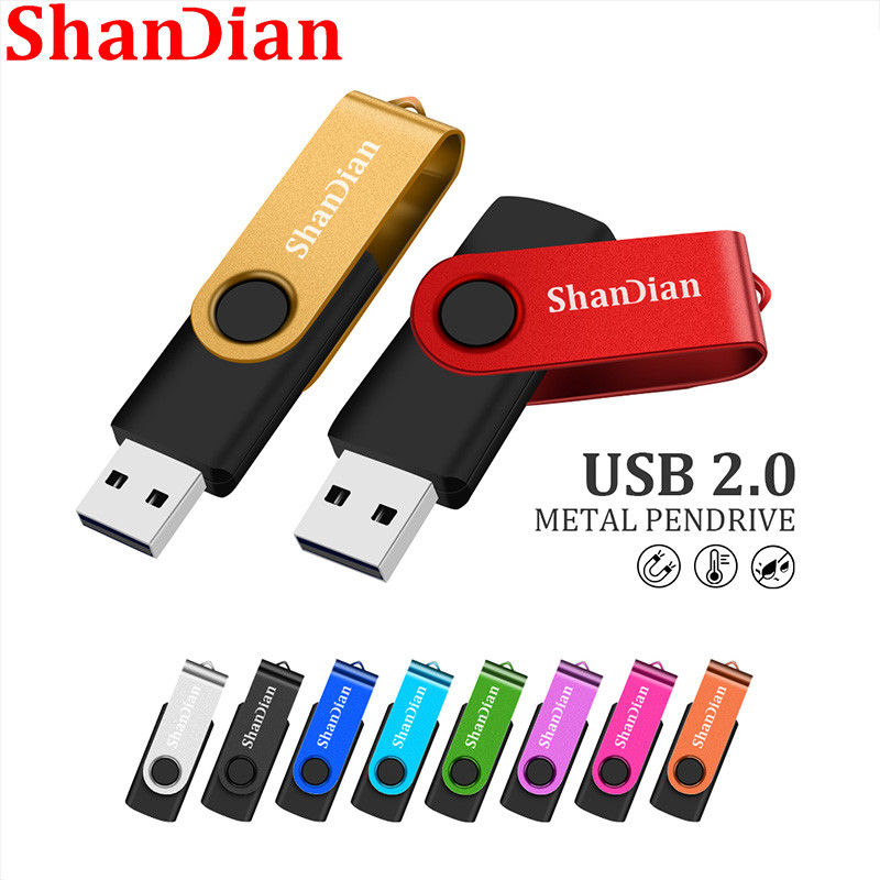 SHANDIAN Wholesale USB 2.0 Flash Drives Colorful Metal Pen Drive with ...