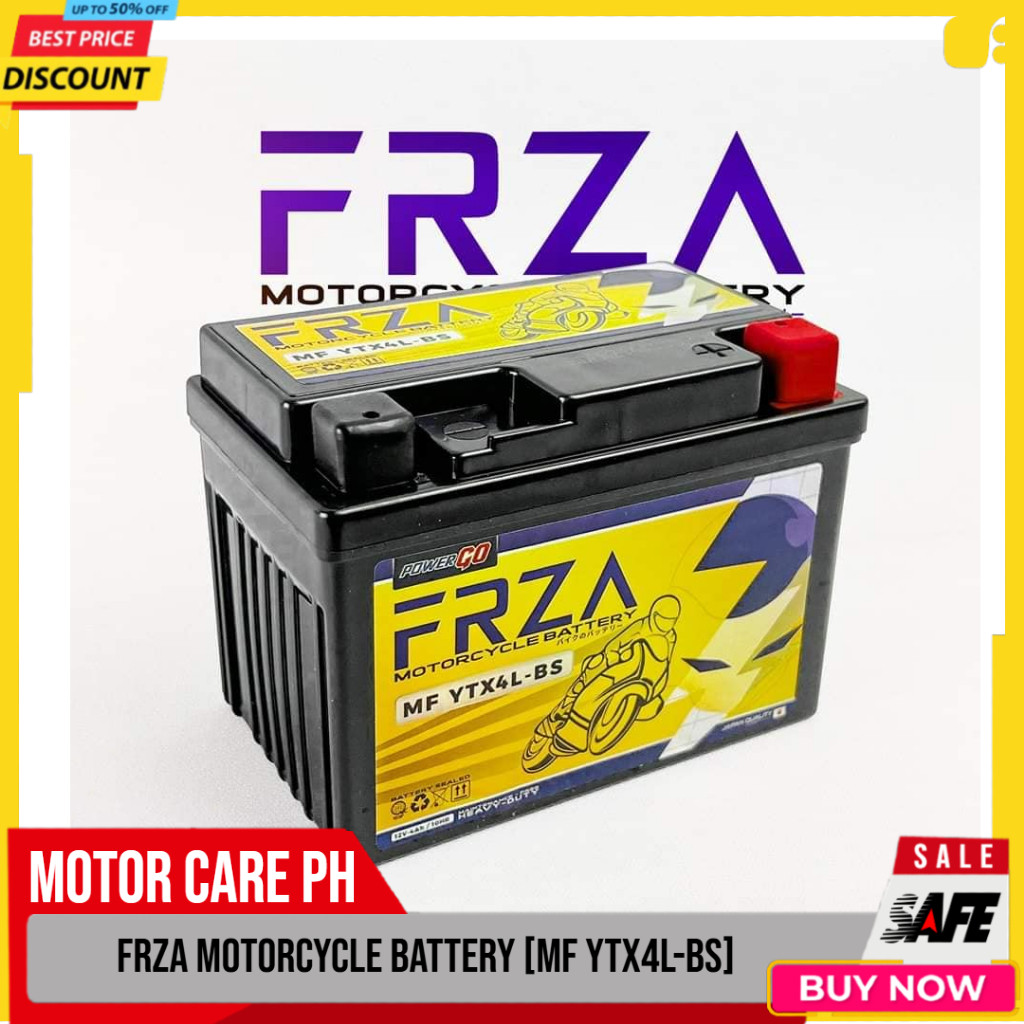 FRZA MOTORCYCLE BATTERY [YTX4-BS] for XRM110/125/WAVE125/MIOI 125/MIO ...