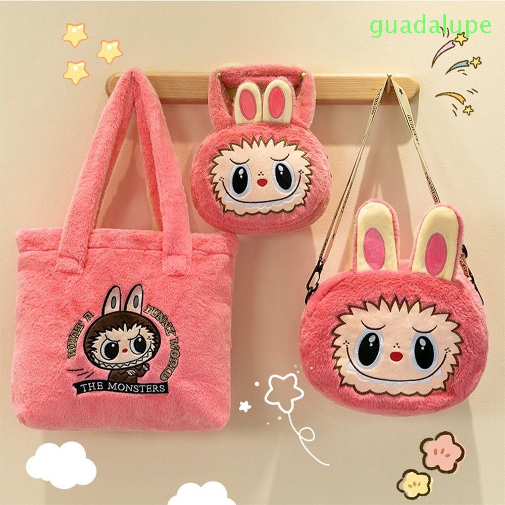 GUADALUPE1 Soft Plush Labubu Bag, Cartoon Shoulder POP MART Plush Bag ...