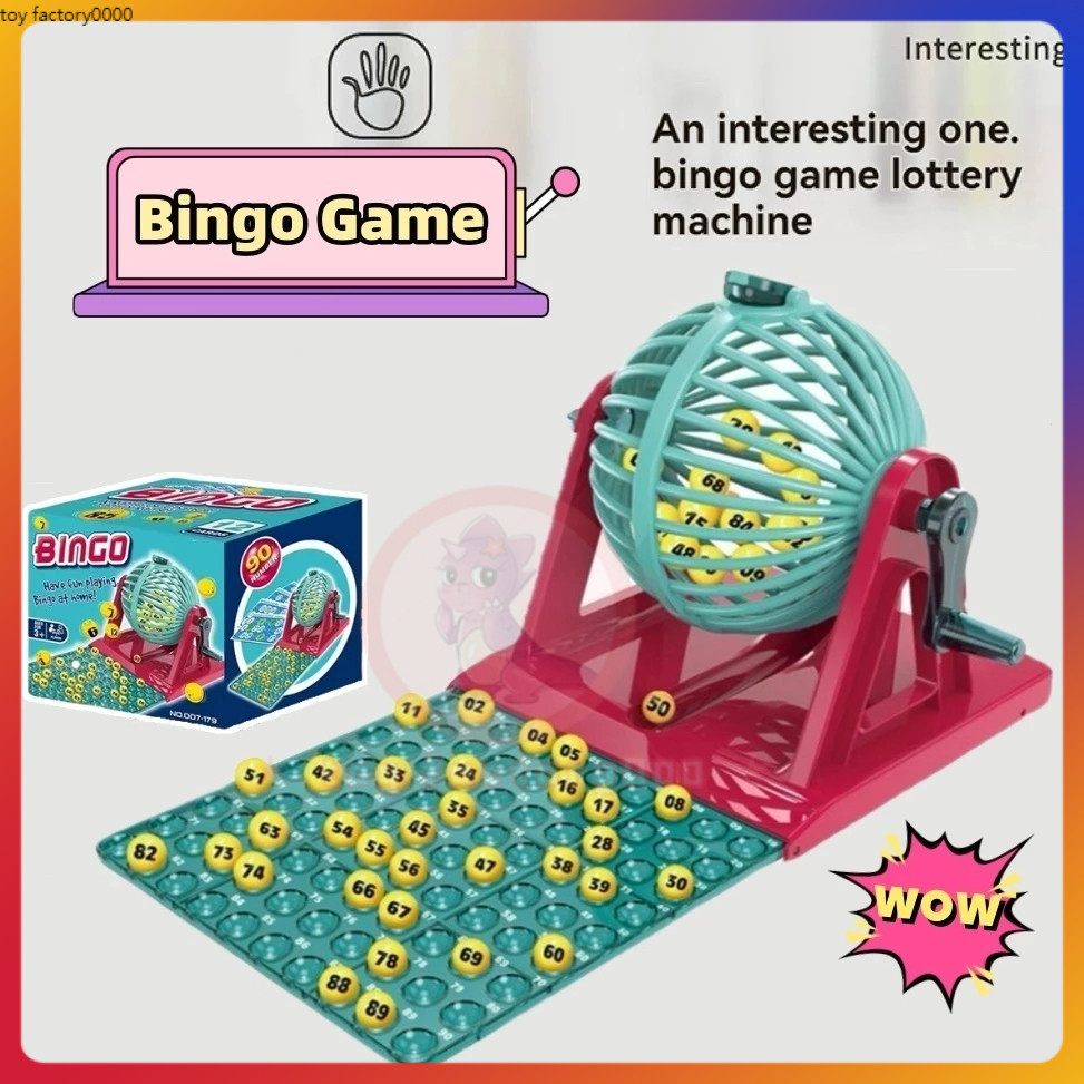 【COD】Bingo Game Set Bingo Lotto Lottery Family Cage Balls Cards ...