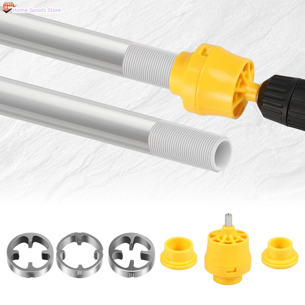 PVC Thread Maker Tool Practical PVC Pipe Threader Set with 3 Dies 1/2 ...