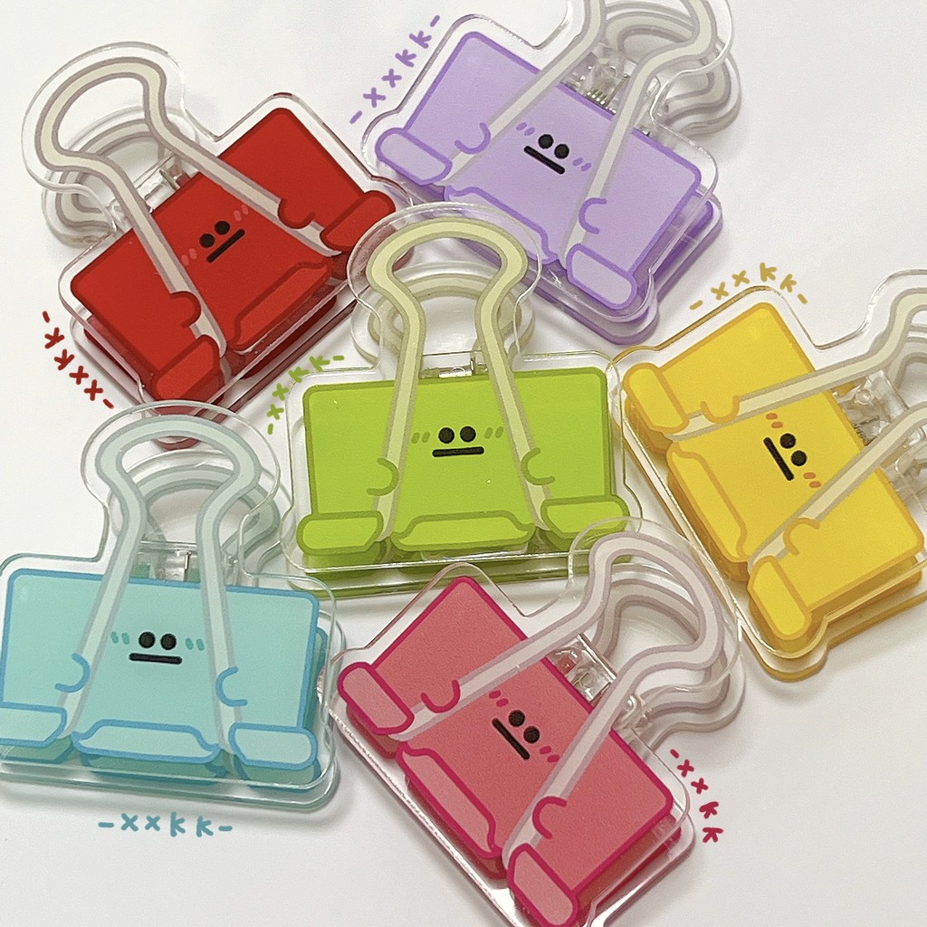 Cute Emoji Clips Colorful Cartoon Acrylic Long Tail Clips Small Eye ...