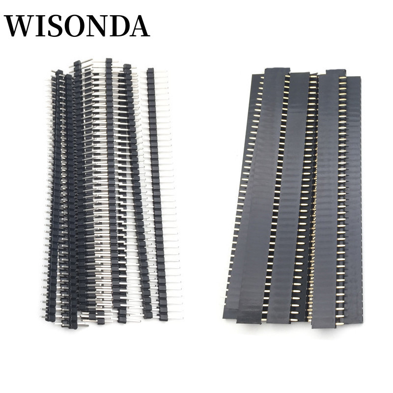 10pcs 5 pairs 40 Pin 1x40 Single Row Male and Female 2.54 Breakable Pin ...