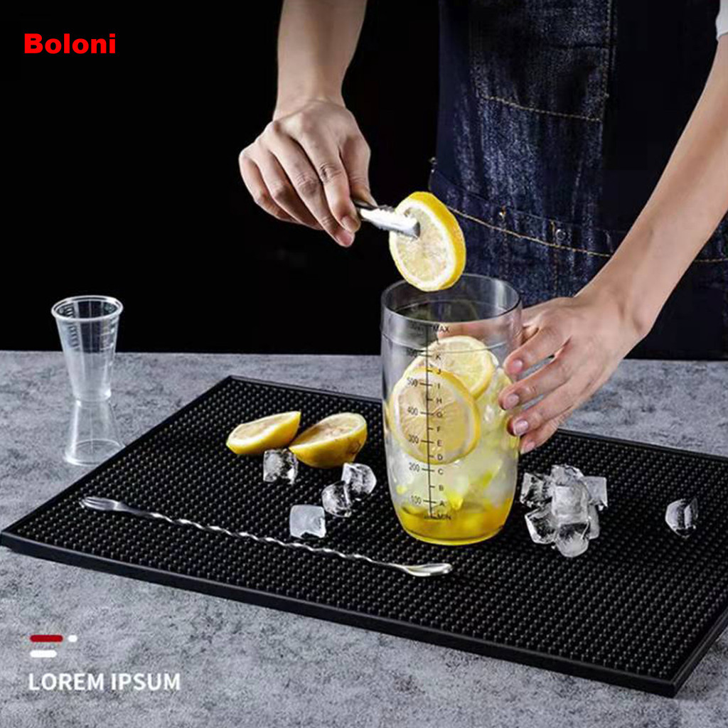 Boloni Black Bar Mat Rubber Bar Mat Service Spill Mat Glass Drip Tray ...