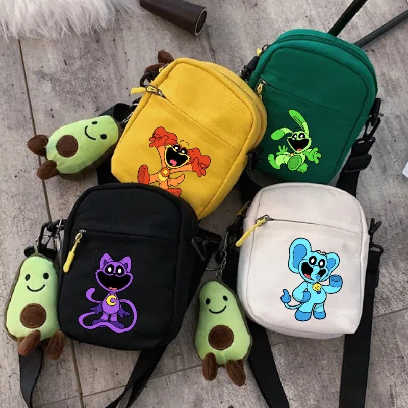 Smiling Critters shoulder bag, canvas crossbody popular game print ...