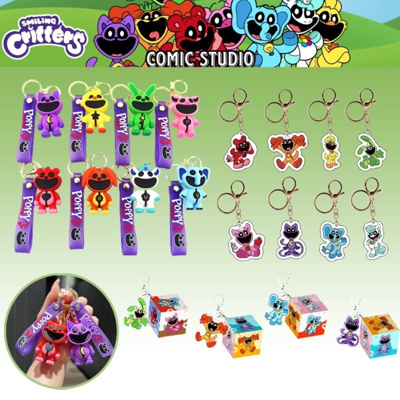 Poppy Playtime Smiling Critters Keychain 10cm Cartoon Hopscotch Catnap ...