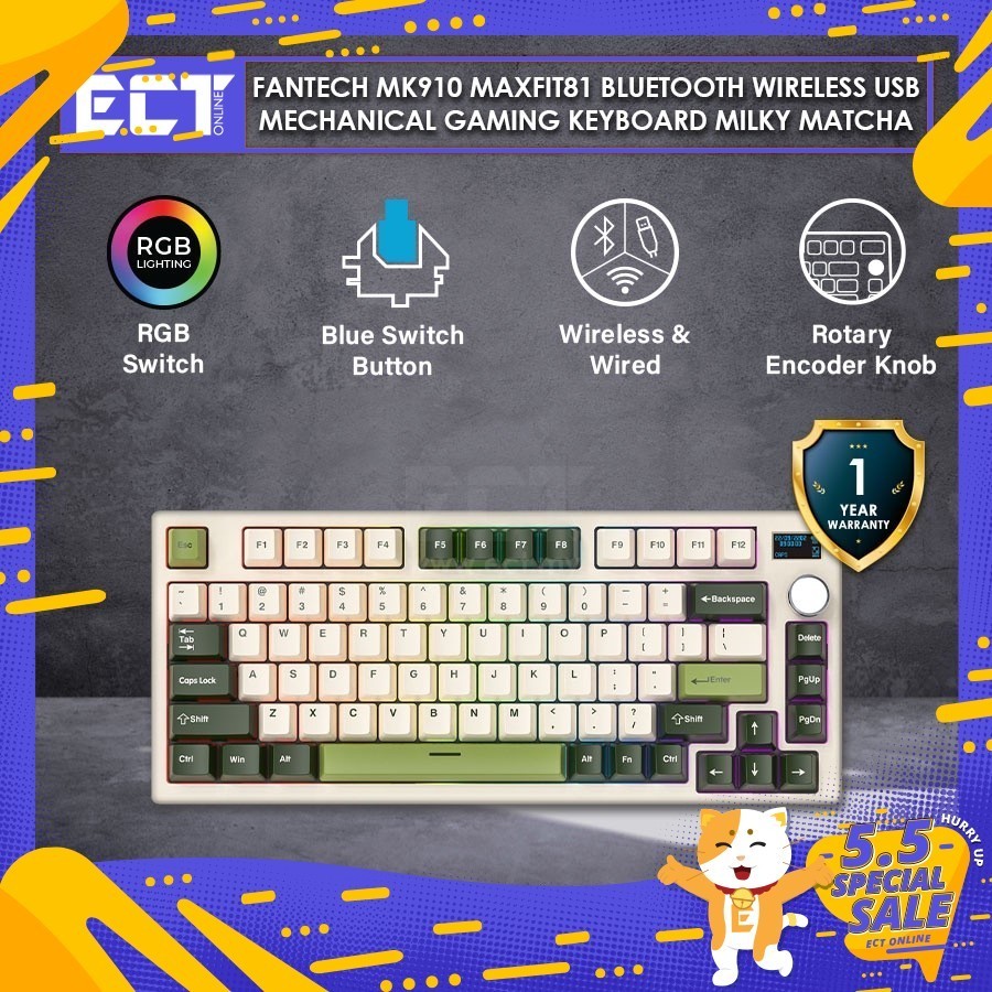 Fantech MK910 MAXFIT81 Bluetooth Wireless USB Mechanical Gaming ...