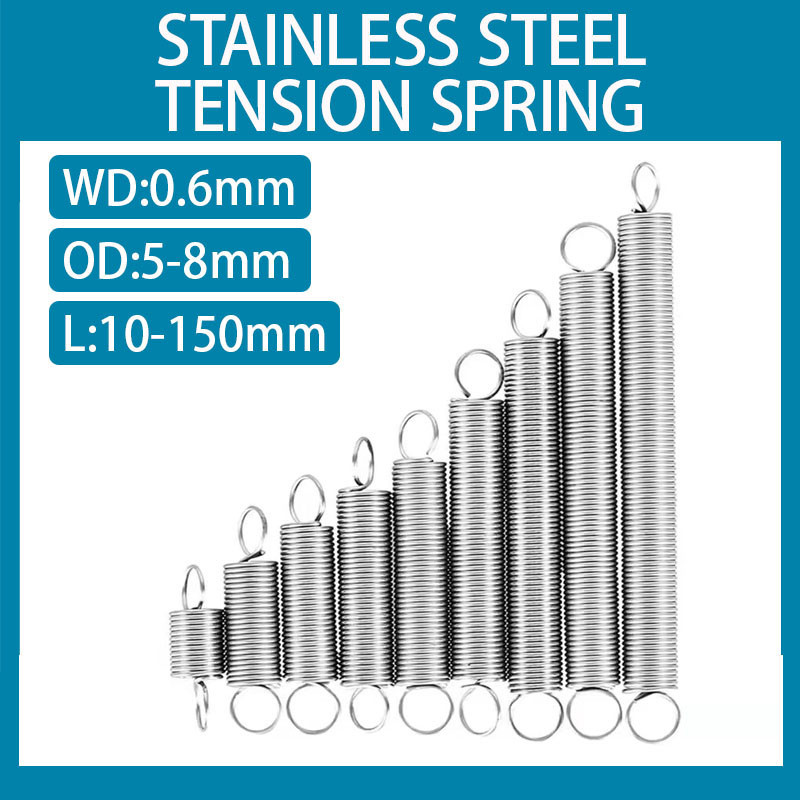 5pcs 304 stainless steel tension spring, opening and closing tension ...