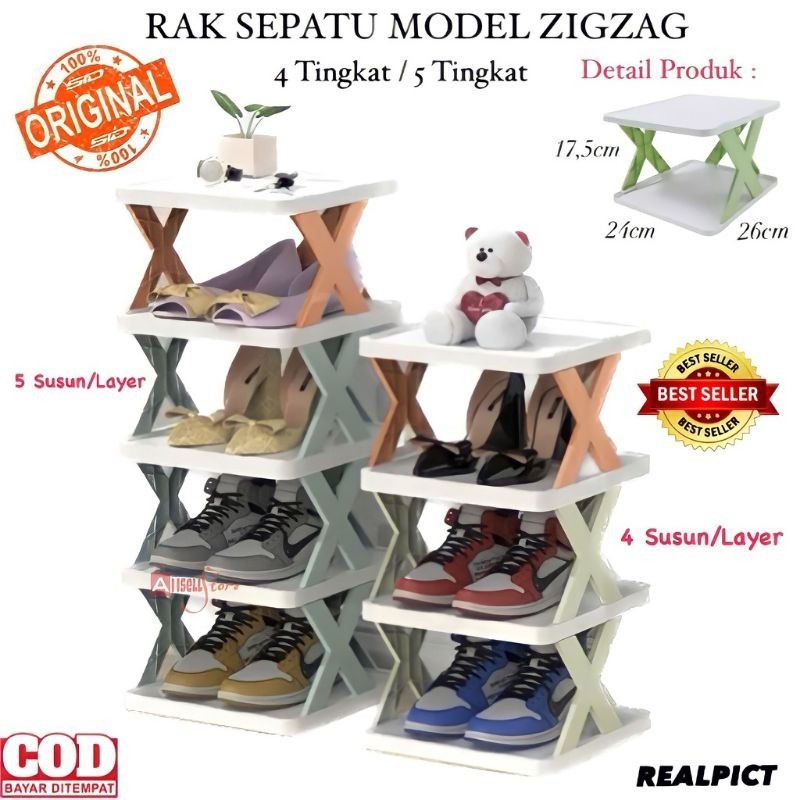 4 tier Zig Zag Shoe Rack / 4 tier Plastic Cargo Shoe Rack / Shoe ...