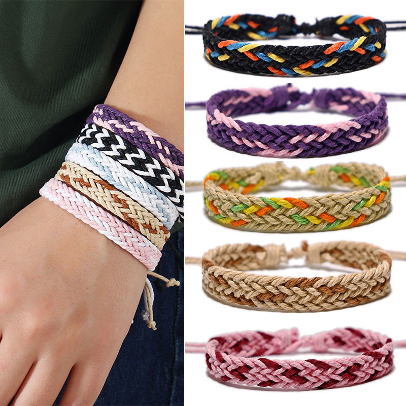 1PC Fashion Braided Bracelet Simple Colorful Rope Woven Friendship ...