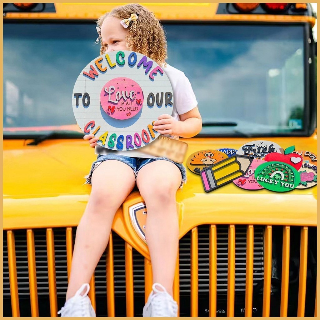 Welcome Sign with Interchangeable Holiday Classroom Front Door ...