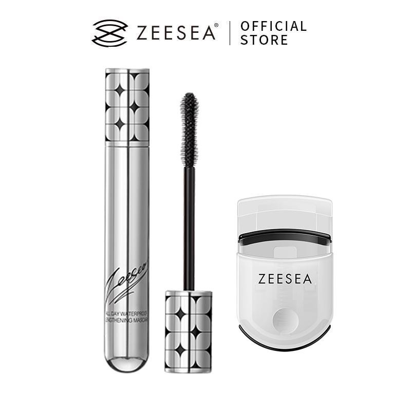ZEESEA Mascara + Eyelash Curler Waterproof Long Lasting Smudge-proof Lengthening Eyelash Fiber ...