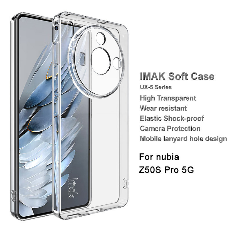 for ZTE Nubia Z50S Pro - Imak Shockproof Soft TPU Case Clear Silicone ...