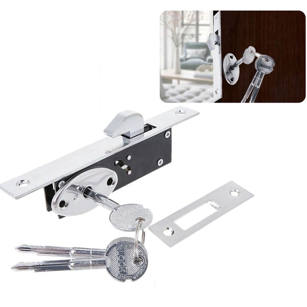 1684#Stainless steel facing Sliding Door Lock With Cross key Push Pull ...