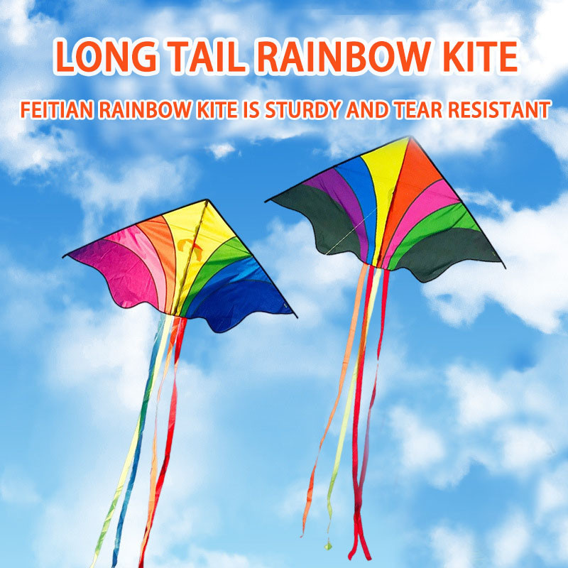 Long Tail Rainbow Kite Outdoor Kites Flying Toys Kite For Children Kids ...
