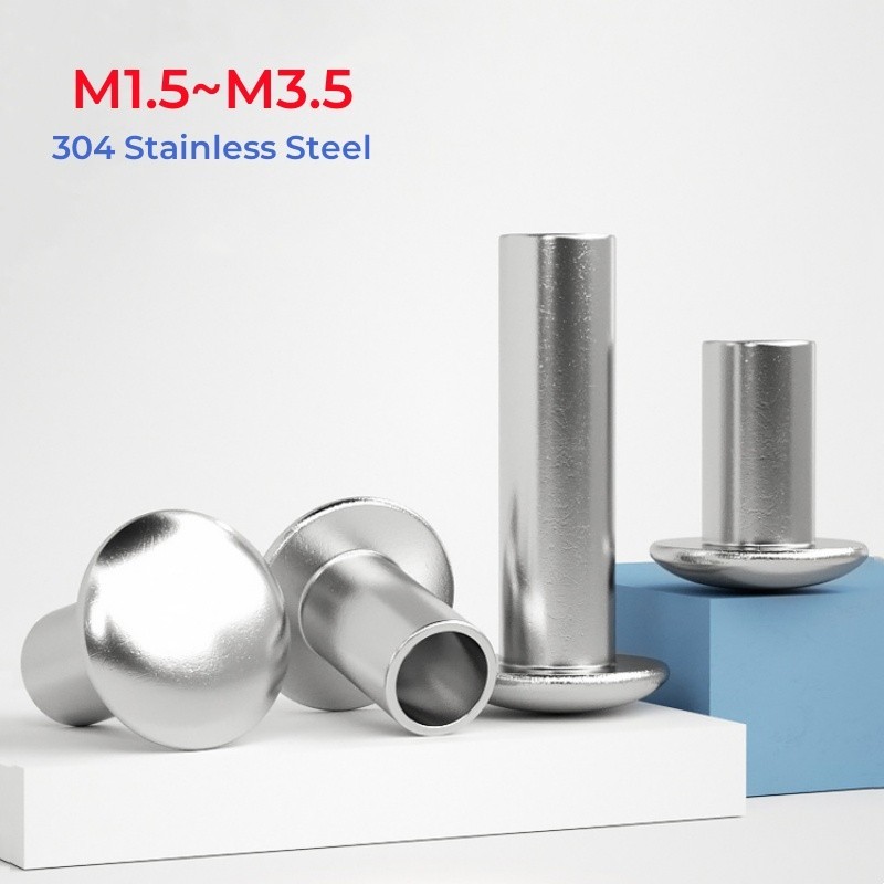 GB873 304 Stainless Steel Round Flat Truss Head Half Semi Hollow Shank ...