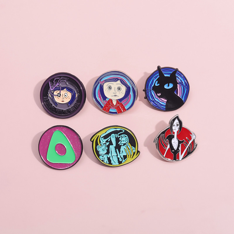 Hallowmas Horror Movies Coraline Brooch Pins Cartoon Coraline Doll ...