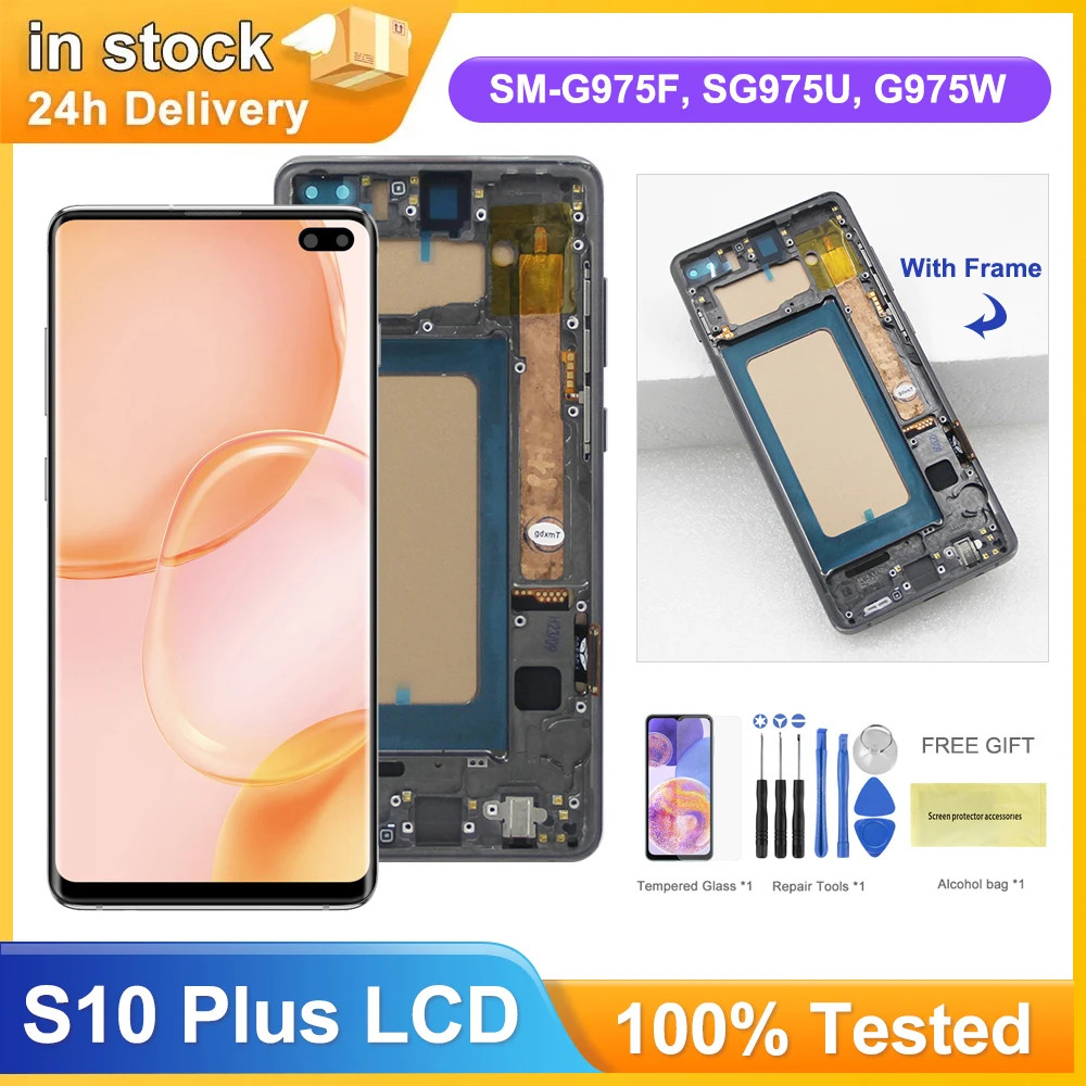 LCD Screen for Samsung Galaxy S10+ S10 Plus G975F/DS G975U G975W Lcd ...