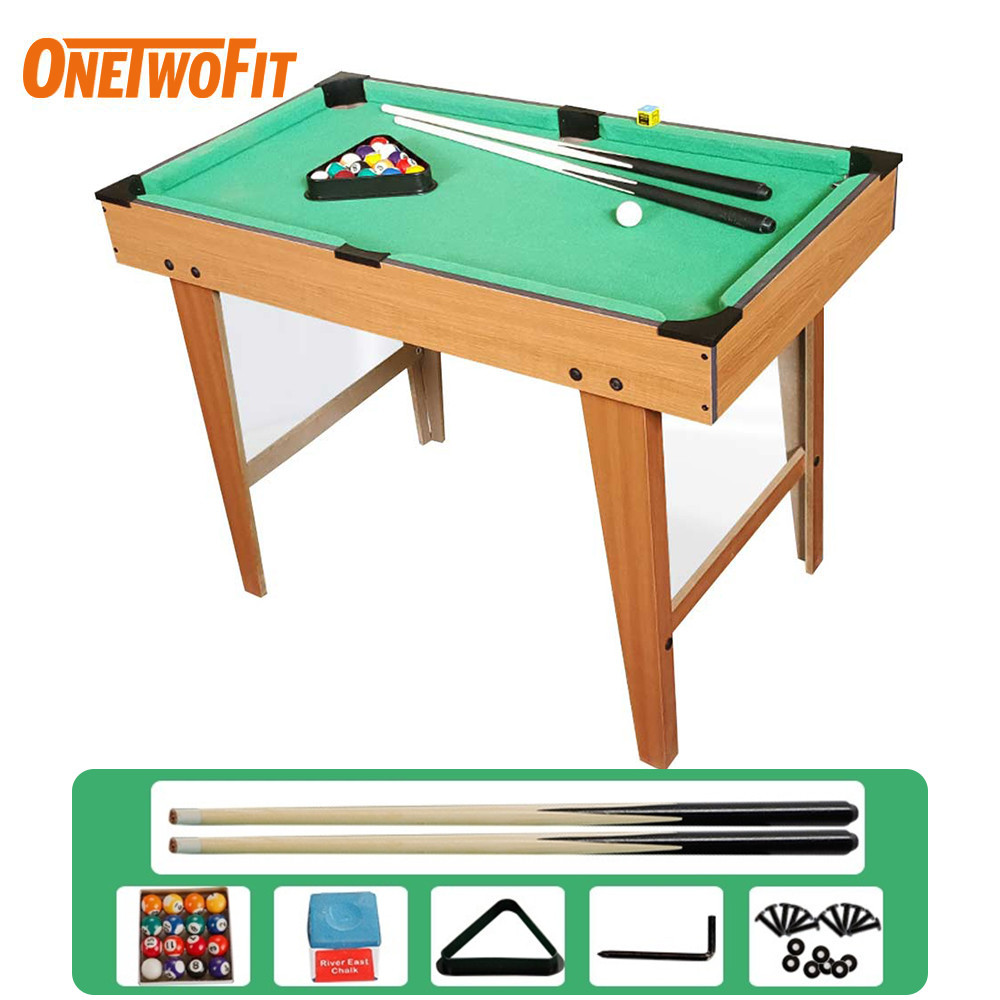 OneTwoFit Mini billiard Table for Kids Wooden Tabletop Pool Table Set ...