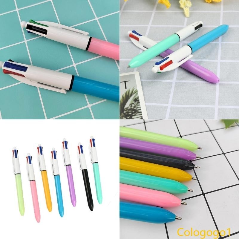 COLO 5PCS 4-Colors-in-1 Ballpoint Pen Retractable Multicolored ...