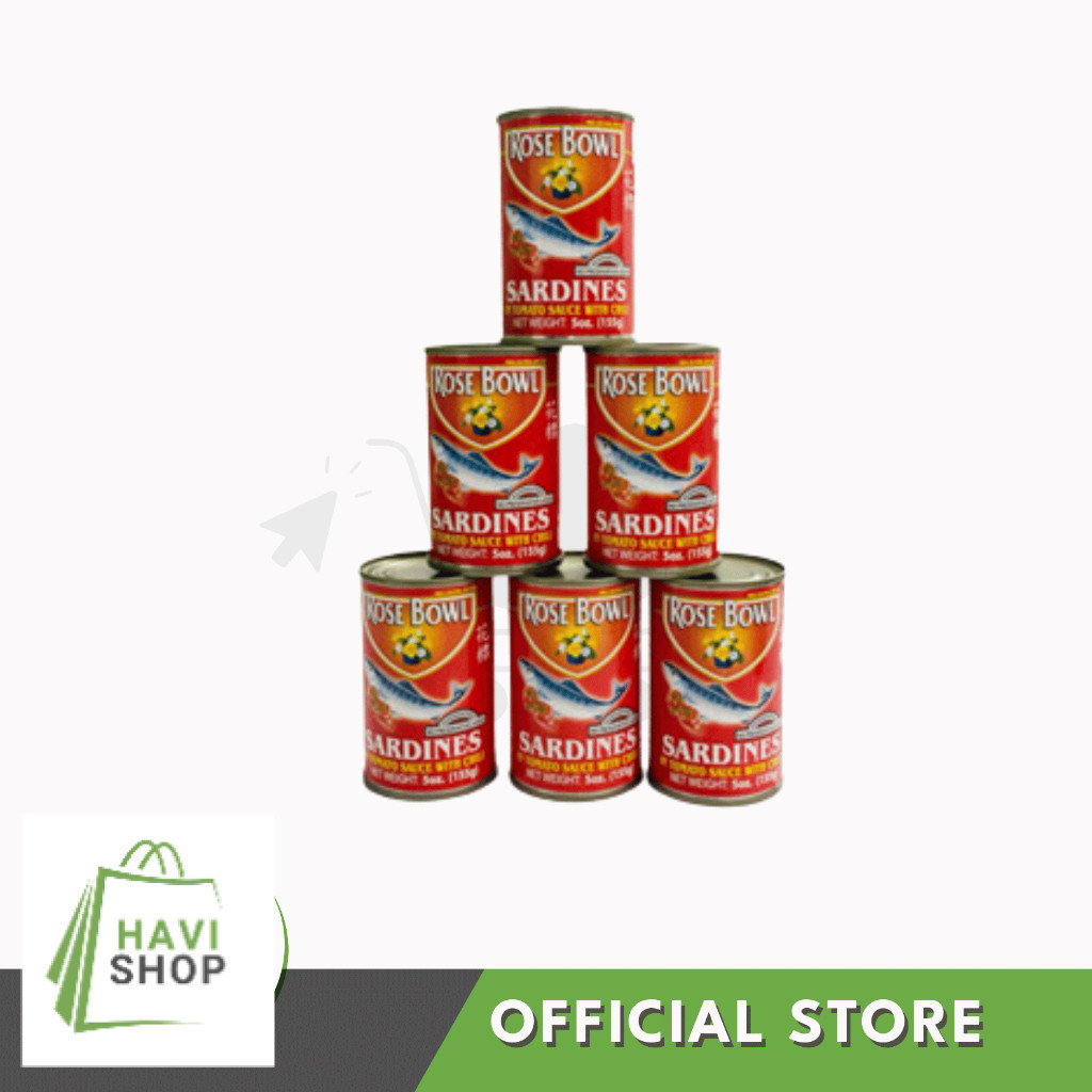 HAVI SHOP ROSE BOWL SARDINES RED IN TOMATO SAUCE WITH CHILI 6PCS X 155G ...