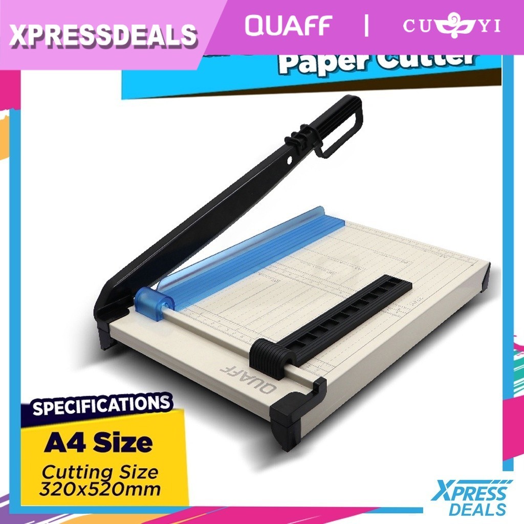 QUAFF Paper Cutter Metal Structure A4 Size with Paper Adjuster ...
